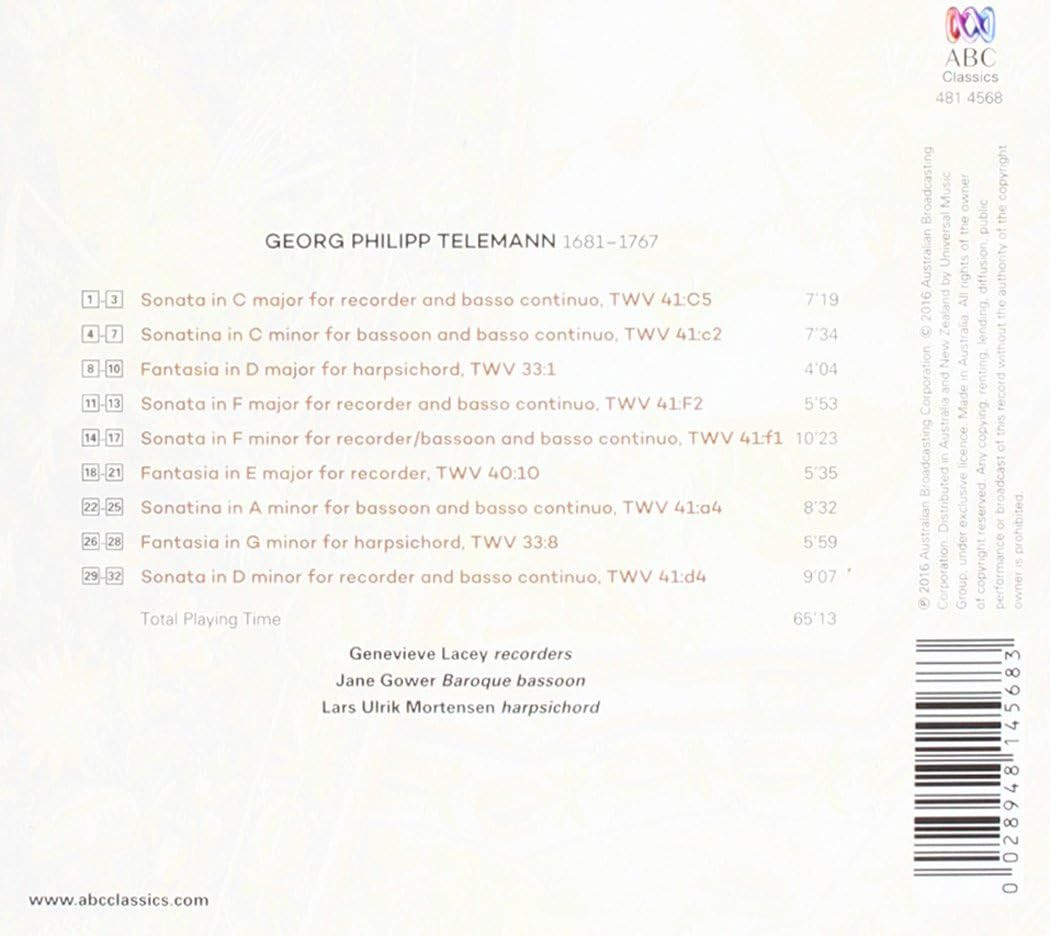 Genevieve Lacey / Lars Ulrik Mortensen / Jane Gower - Telemann: Sonatas ...