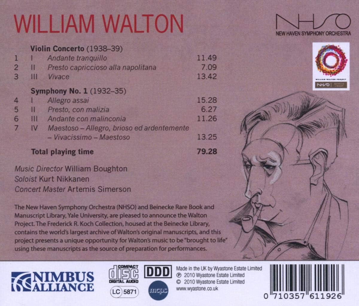 William Walton - Symphony No.1 And Violin Concerto - William Boughton ...